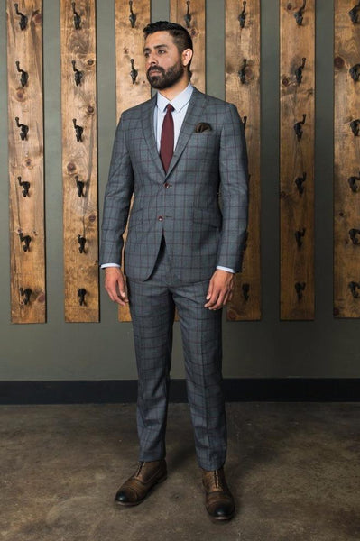 checkered suit grey
